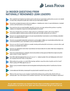 14 Questions From Internationally Renowned Lean Leaders | Lean Focus