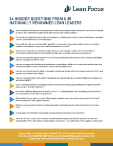 14 Questions for Lean Leaders | Lean Focus